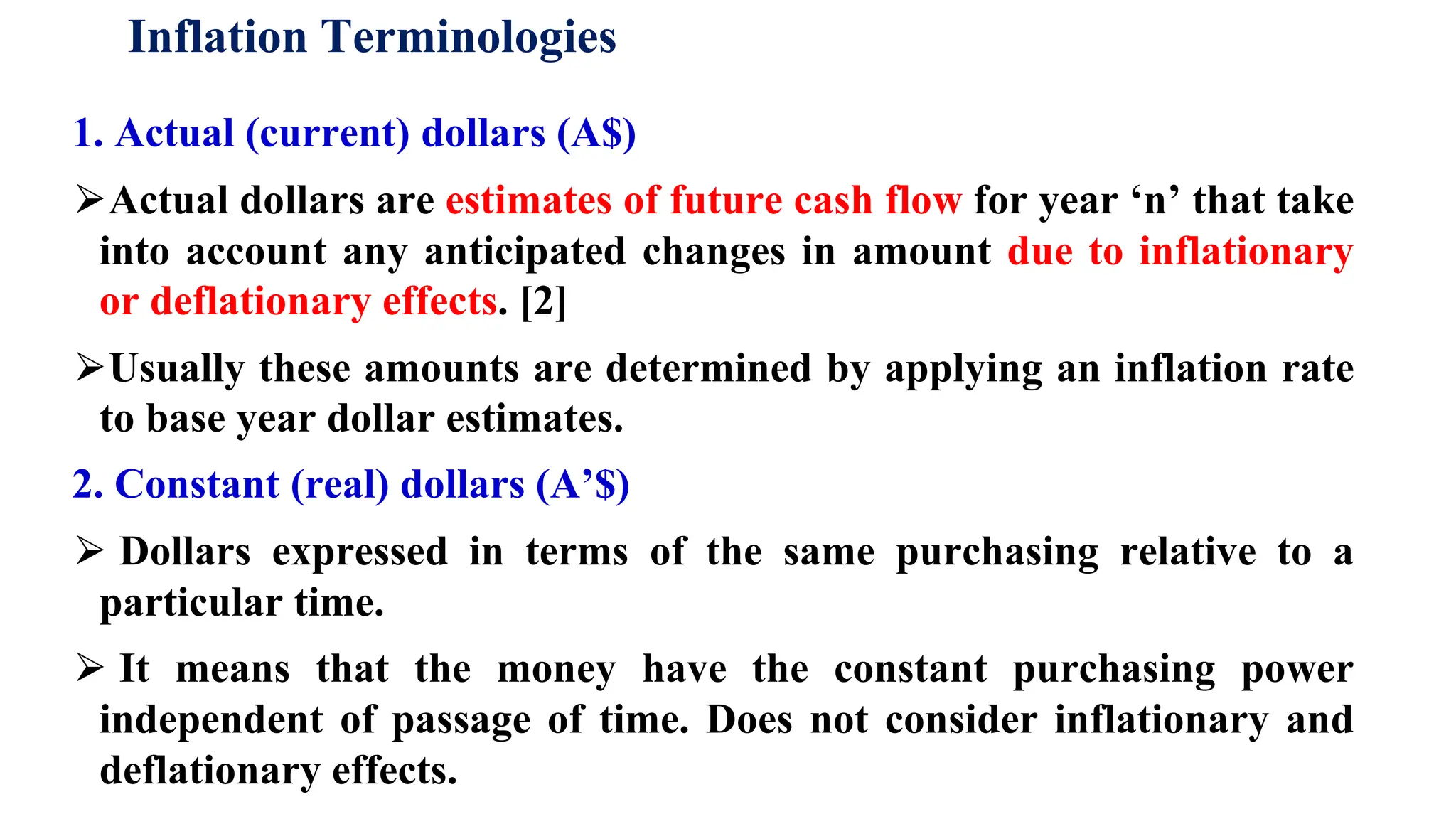 Engineering Economic Analysis (Week 13) Inflation, its causes ...