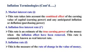 Engineering Economic Analysis (Week 13) Inflation, its causes ...