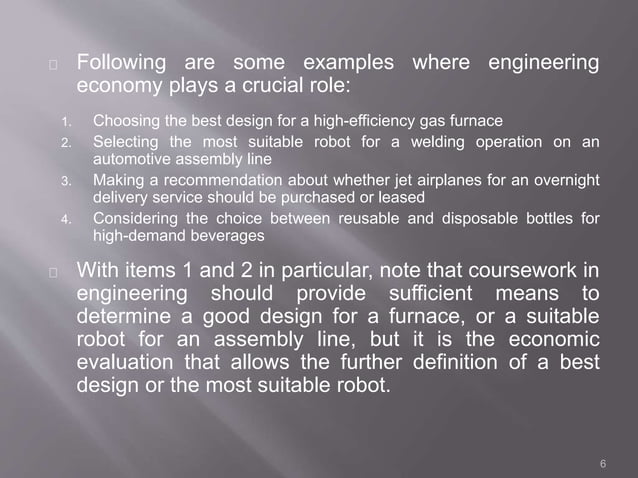 Engineering economic decisions | PPTX | Mechanical and Industrial Engineering Industry | Industries