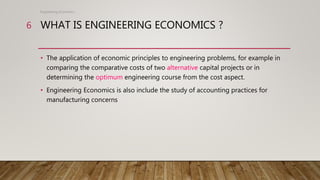 Engineering economics | PPTX