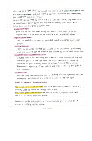 Engineering Economics Notes.pdf | Economy | Business and Finance