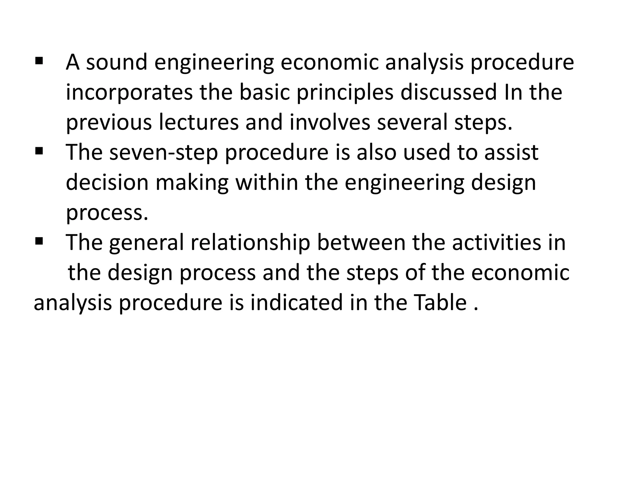 Engineering economy and the design process | PPTX