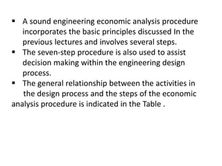 Engineering economy and the design process | PPTX