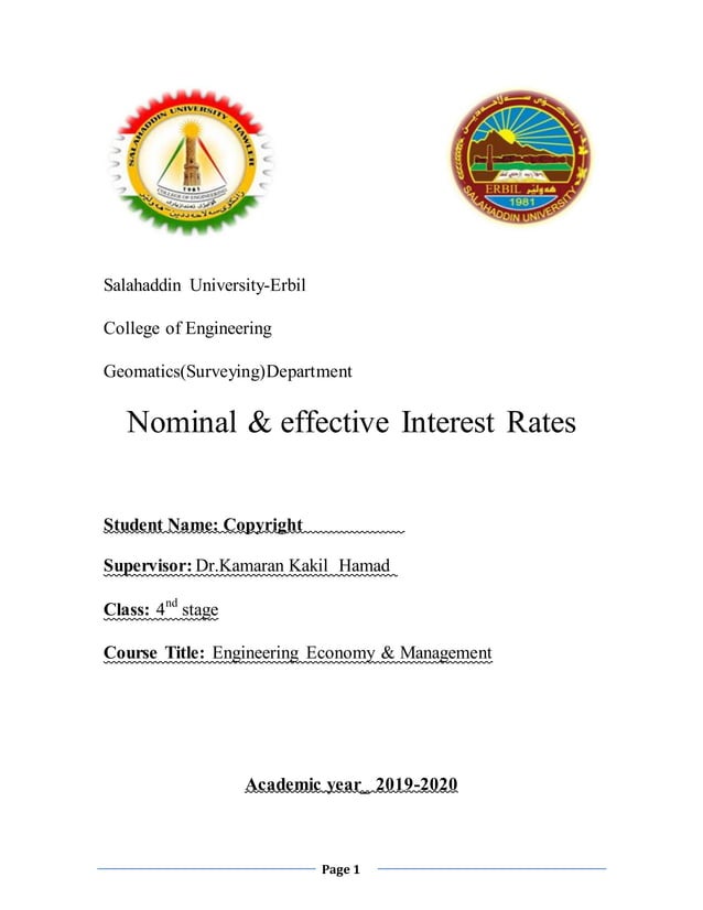 Nominal & effective Interest Rates | PDF