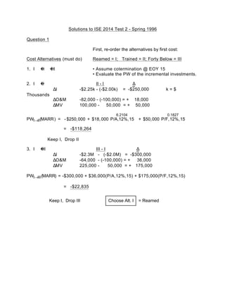 Engineering economy sample test #2 solution | PDF