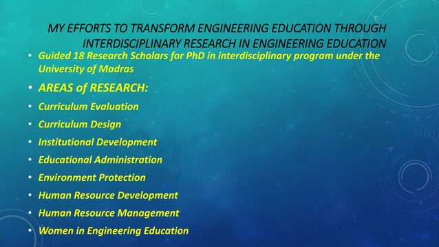 Engineering education research (EER) | PPTX | Professional School | Postgraduate Education