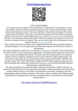 Engineering Essays | PDF | Civil Engineering Industry | Industries