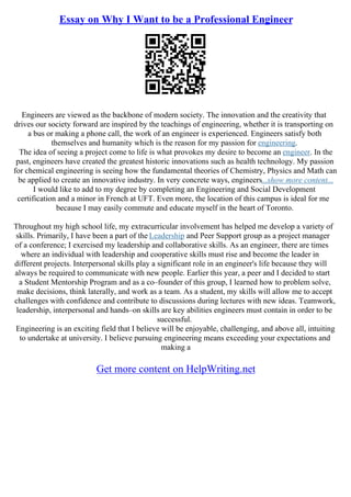 Engineering Essay Sample | PDF