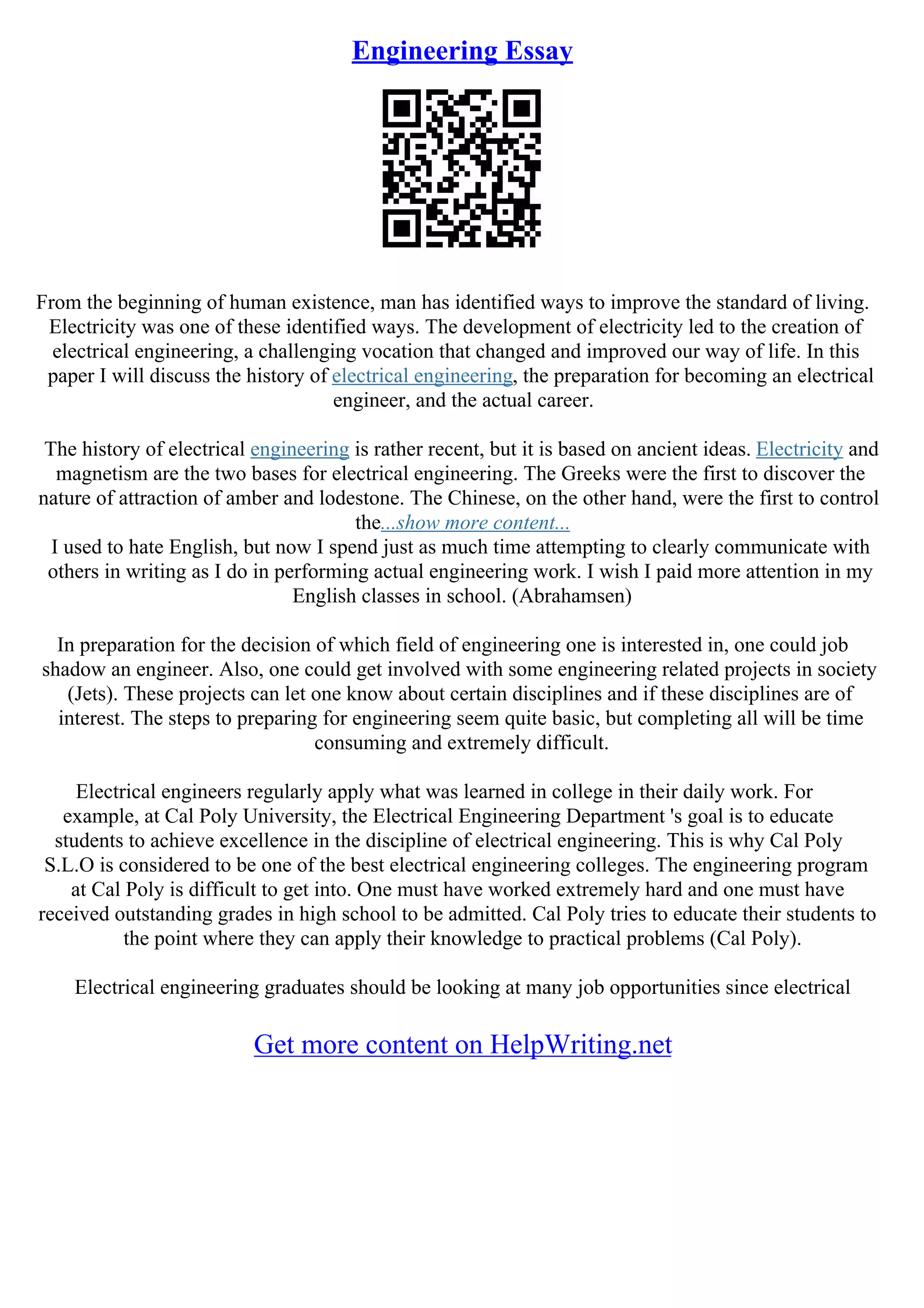 Engineering Essay Topics | PDF