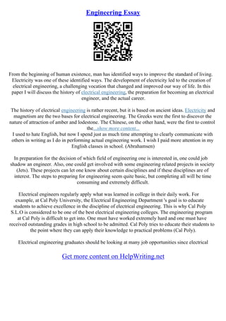 Engineering Essay Topics | PDF