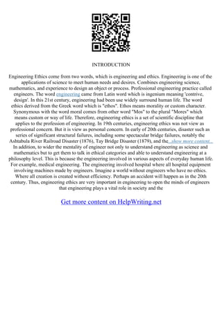 Engineering Ethics Essay | PDF | Civil Engineering Industry | Industries