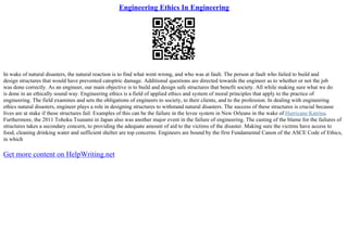 Engineering Ethics In Engineering | PDF
