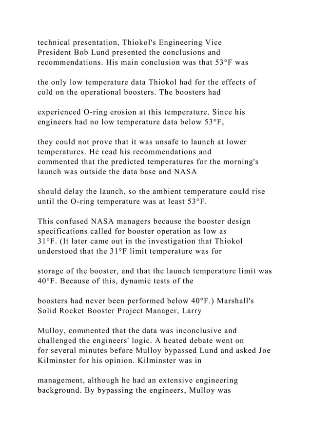 ENGINEERING ETHICSThe Space Shuttle Challenger Disaster.docx