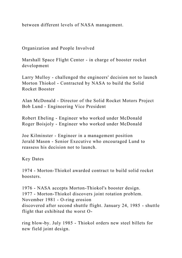 ENGINEERING ETHICSThe Space Shuttle Challenger Disaster.docx