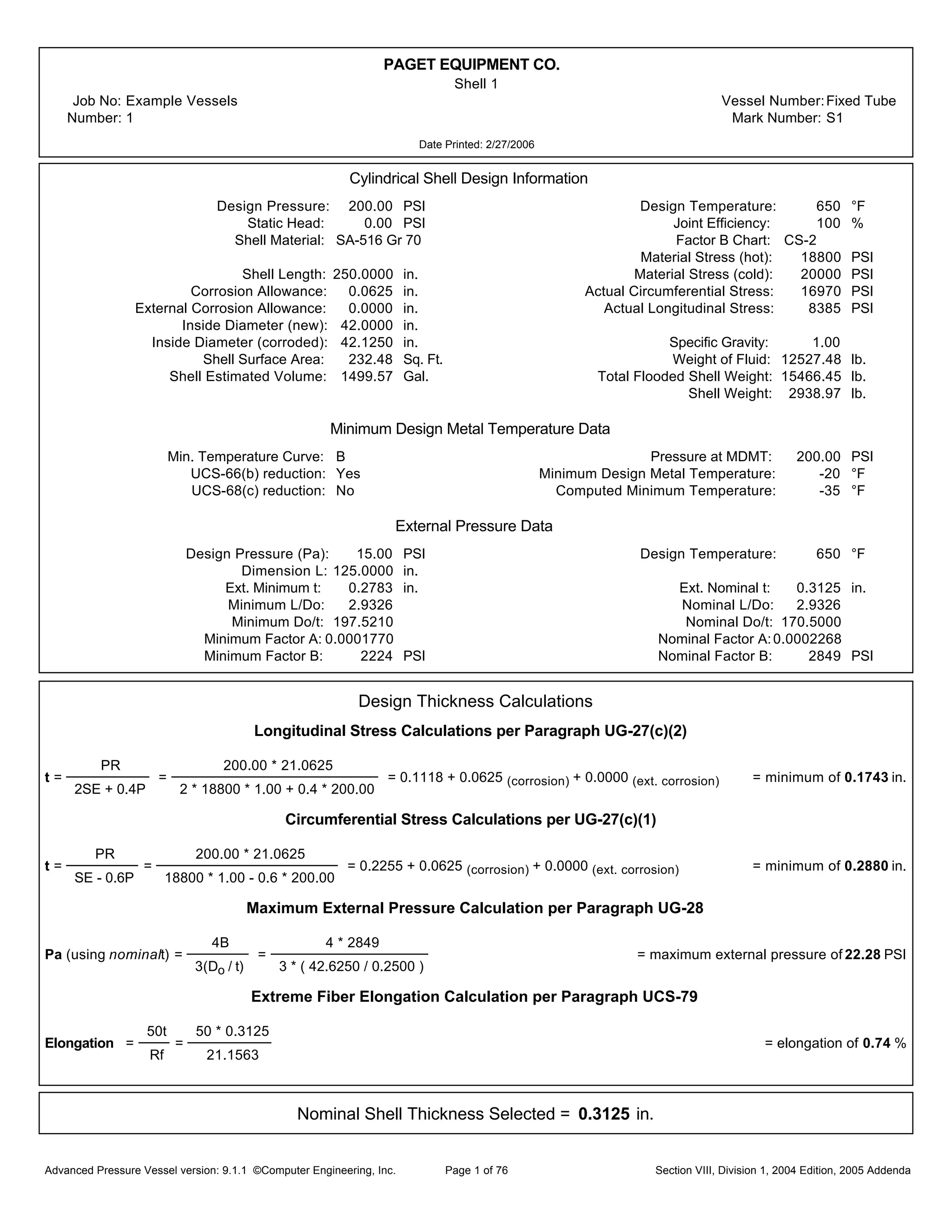 Engineering example calculation | PDF
