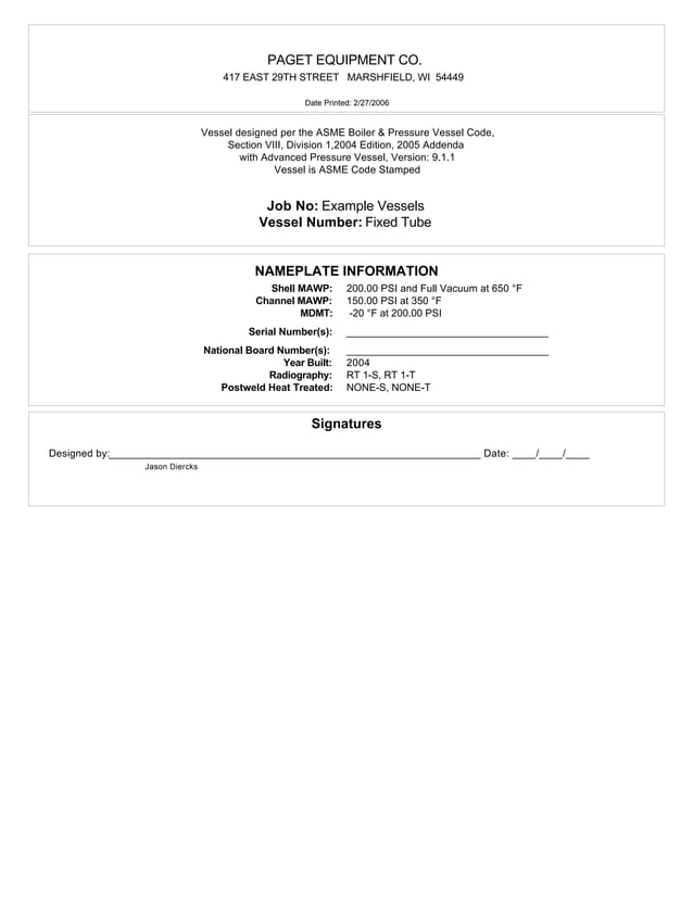 Engineering example calculation | PDF