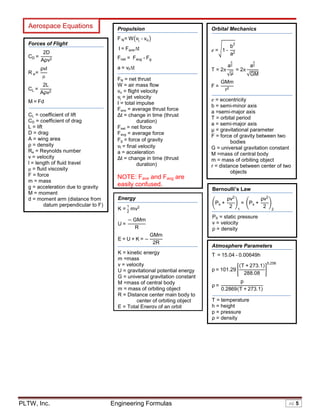 Engineering formula sheet | PDF
