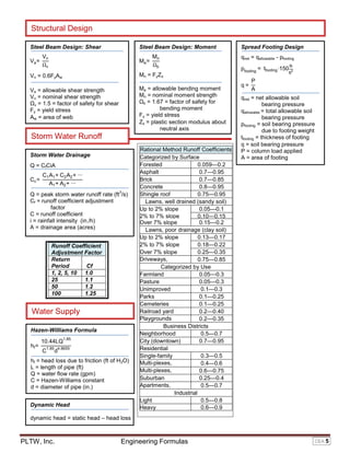 Engineering formula sheet | PDF