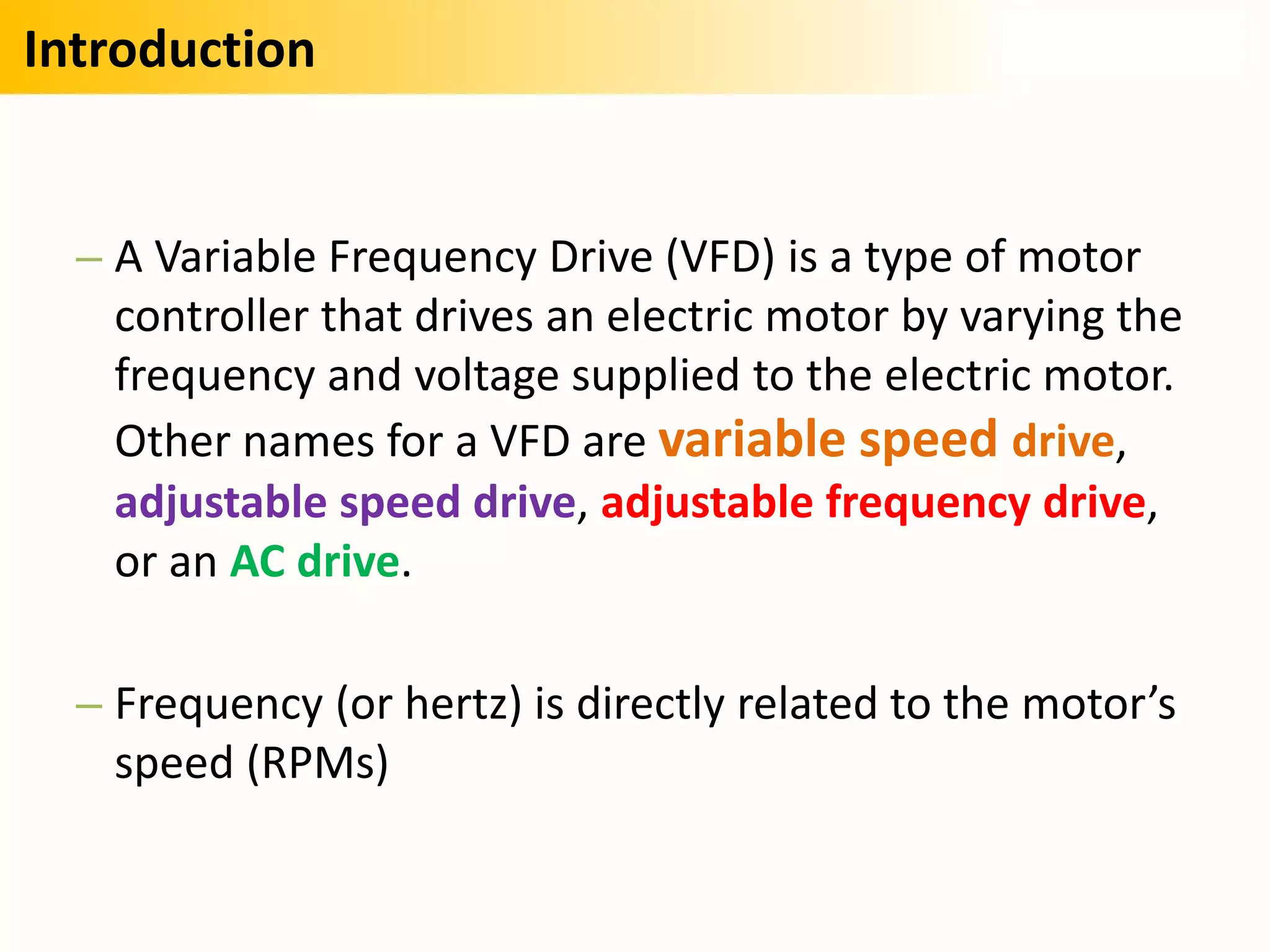 What is variable frequency drive & how it works | PPTX