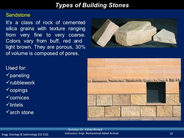 Engineering geology, building stones