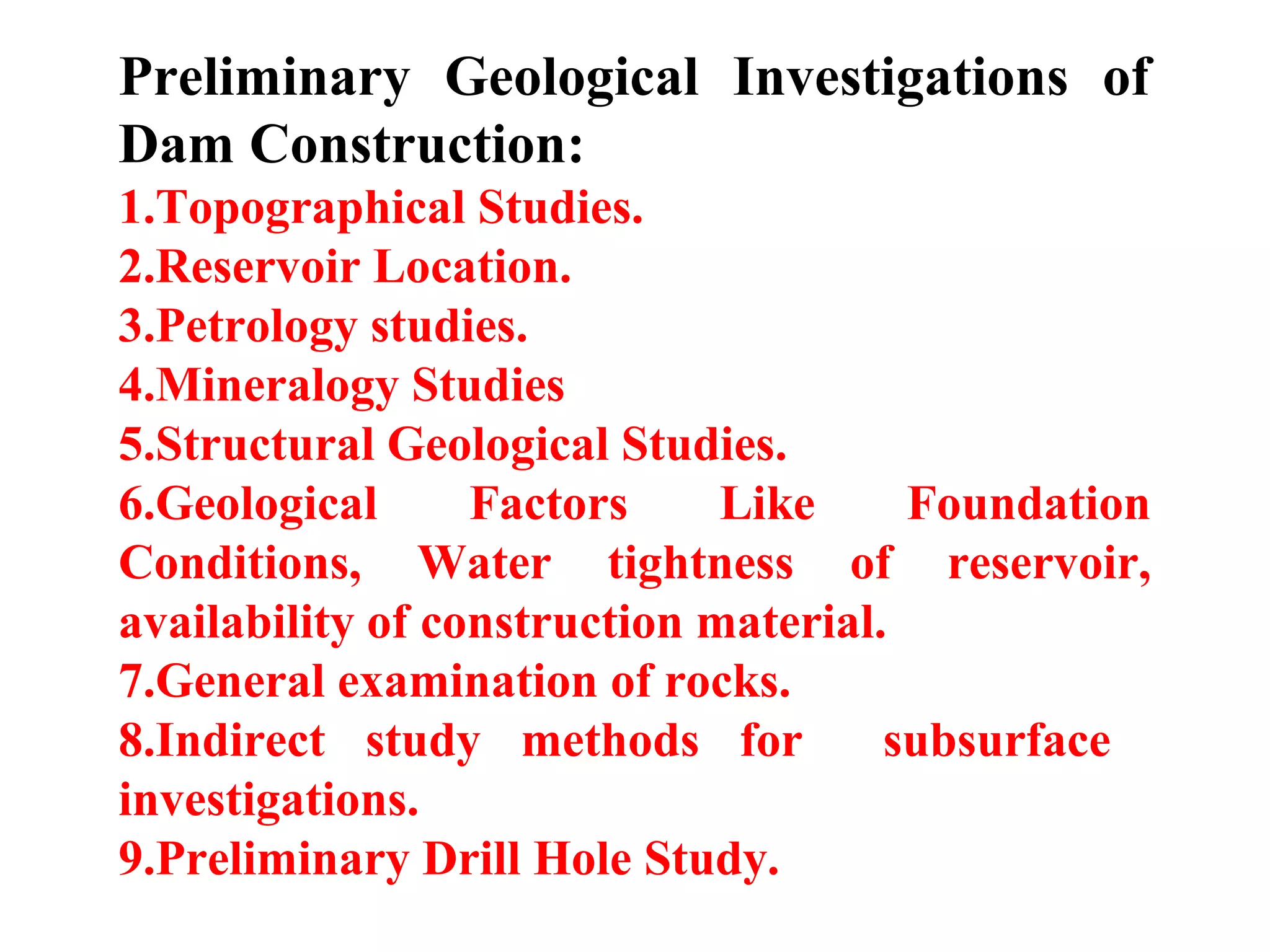 Engineering geology of dam | PPT