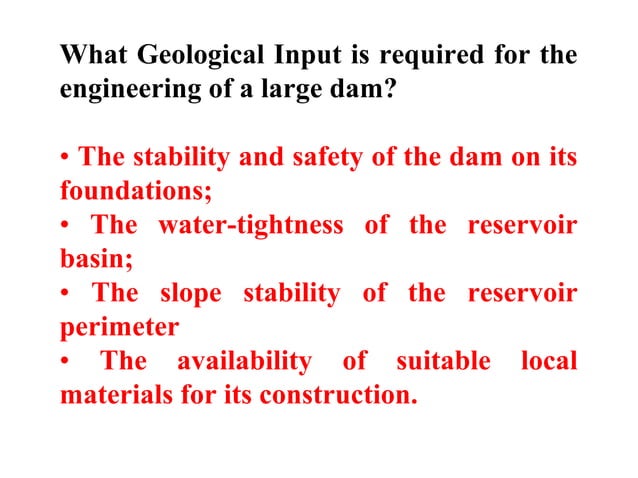 Engineering Geology Of Dam Ppt Geology Science