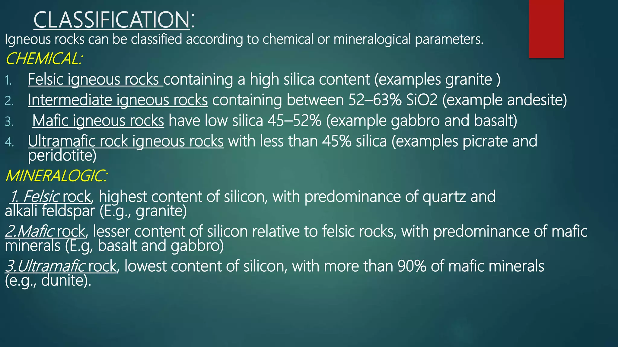 Igneous rocks, types, uses and their composition | PPTX