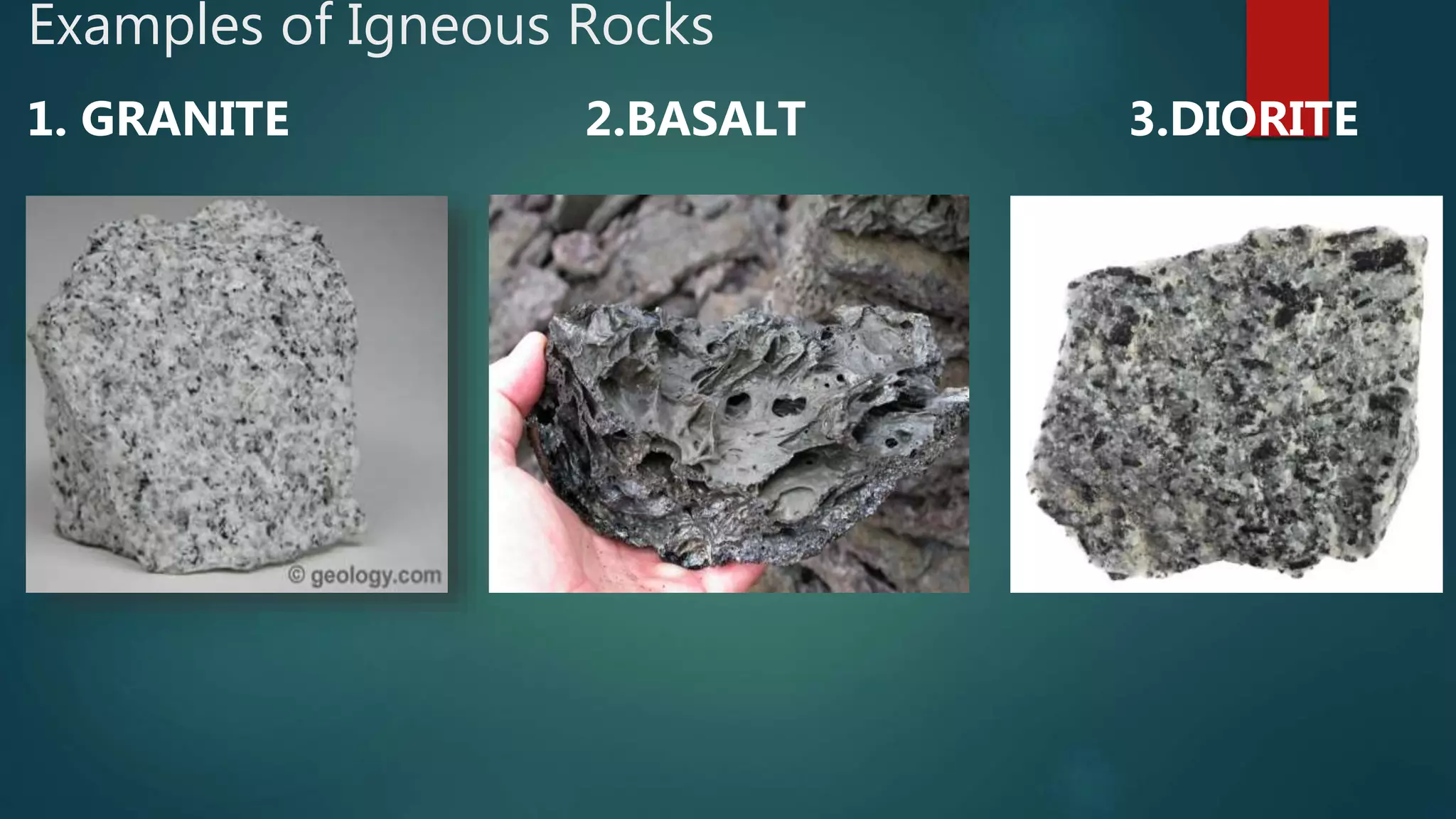 Igneous rocks, types, uses and their composition | PPTX