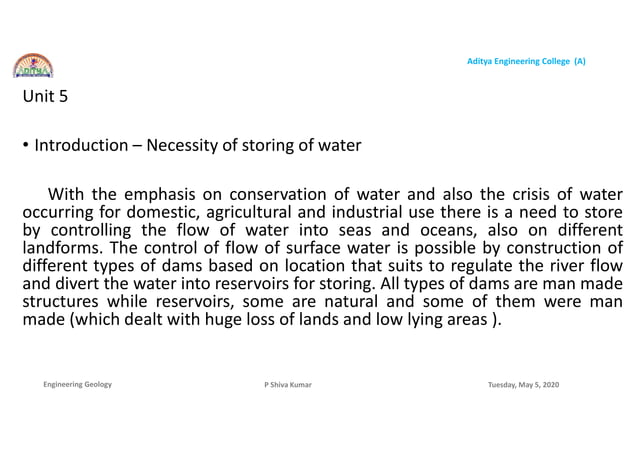 Engineering Geology Unit 5 Pdf