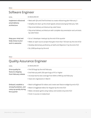 Goal Examples for Engineers | PDF