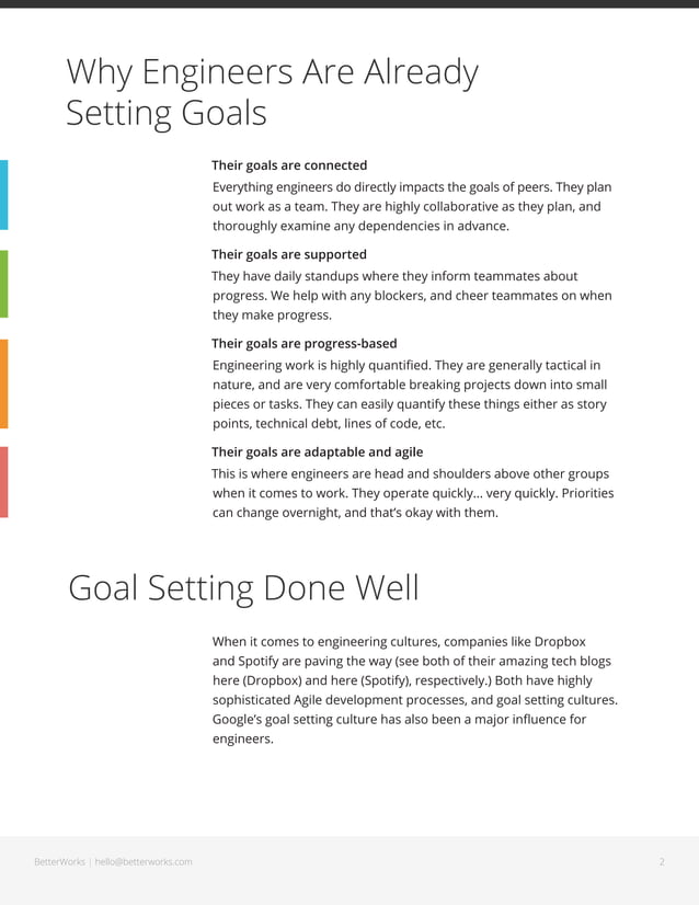 Goal Examples for Engineers