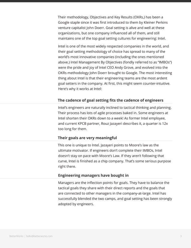 Goal Examples for Engineers