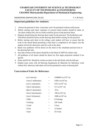 Engineering graphics manual 2014 2015 | PDF