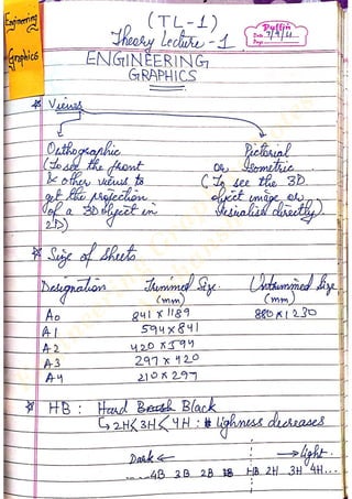 Engineering Graphics Notes - Akshansh | PDF