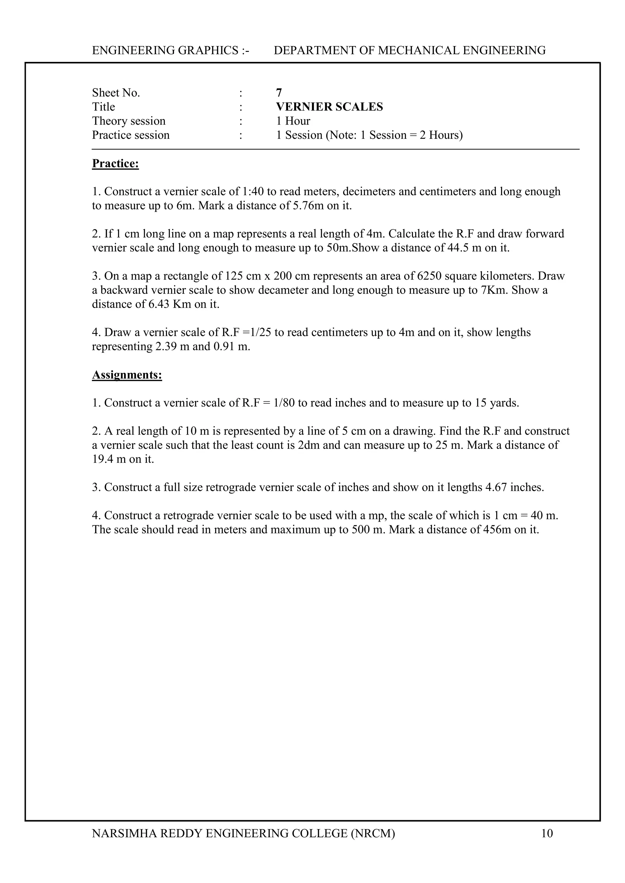 Engineering graphics practicing booklet (nrcm) | PDF | 3-D Graphics | Computer Software and ...