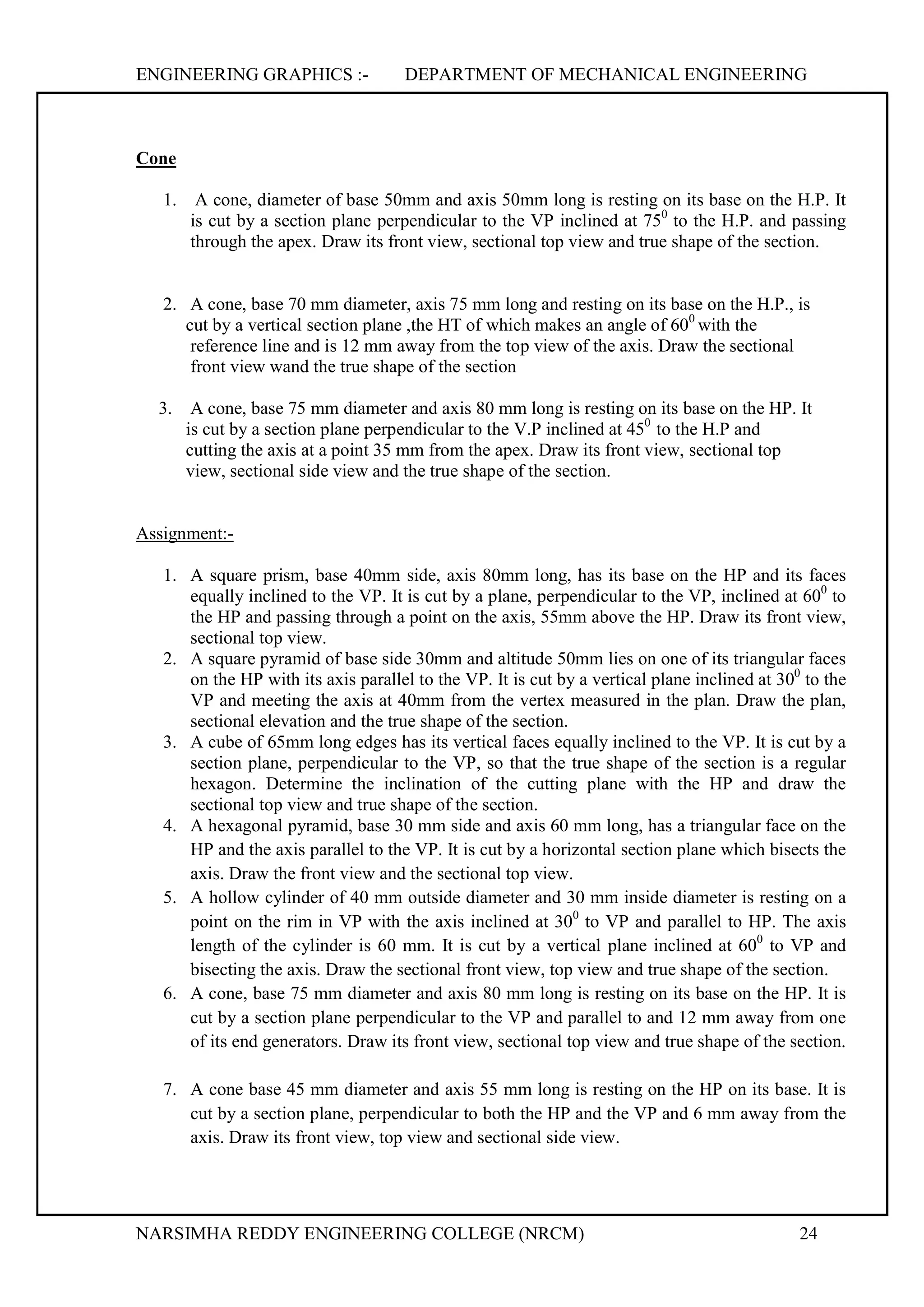 Engineering graphics practicing booklet (nrcm) | PDF | 3-D Graphics | Computer Software and ...