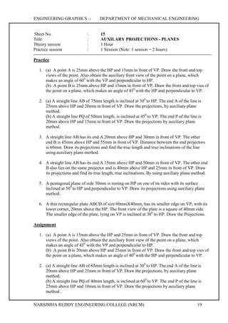 Engineering graphics practicing booklet (nrcm) | PDF