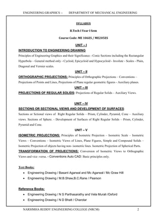 Engineering graphics practicing booklet (nrcm) | PDF
