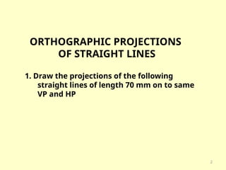 EG UNIT 2 PROJECTIONS OF LINES POINTS AN | PPTX