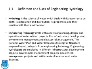 Engineering Hydrology Chapter 1 Hydrological Cycle, Water Balance and ...