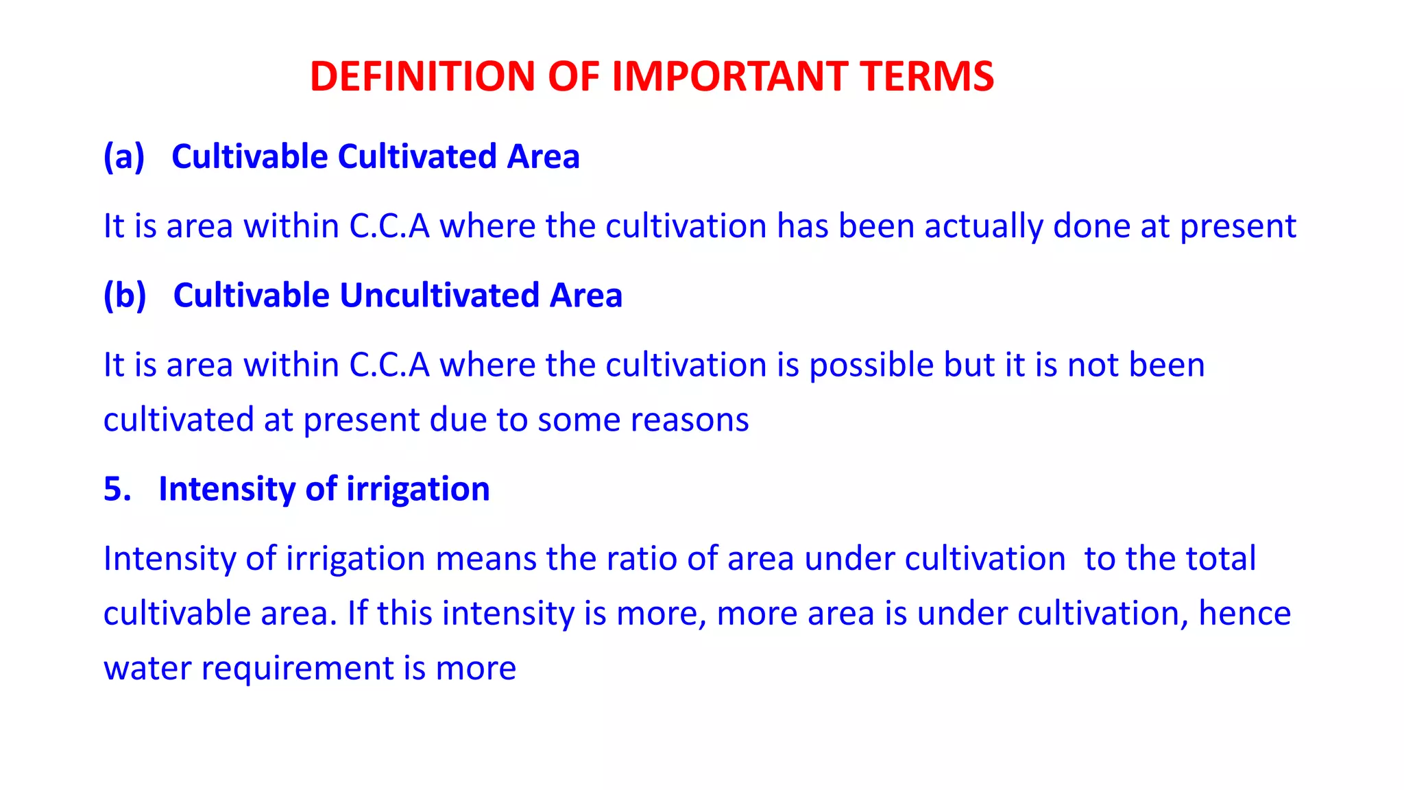 Engineering Irrigation Ch.2 Water Requirement of crops and soil-water ...