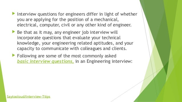 Engineering job interview questions!