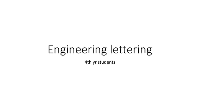 Engineering lettering | PPT