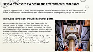 Snowy Hydro Engineering Management Final | PPTX