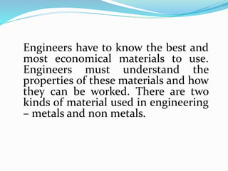 ENGINEERING MATERIALS.pptx | Chemistry | Science