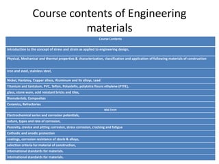 Engineering materials | PPTX | Chemistry | Science