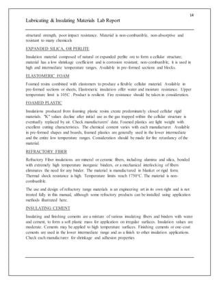 Engineering materials lab report (Lubricating & Insulating Material)s | PDF