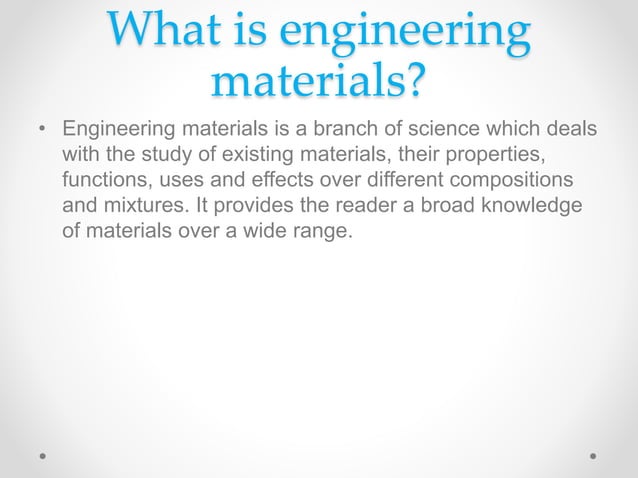 Engineering materials part 1 | PPTX | Chemistry | Science