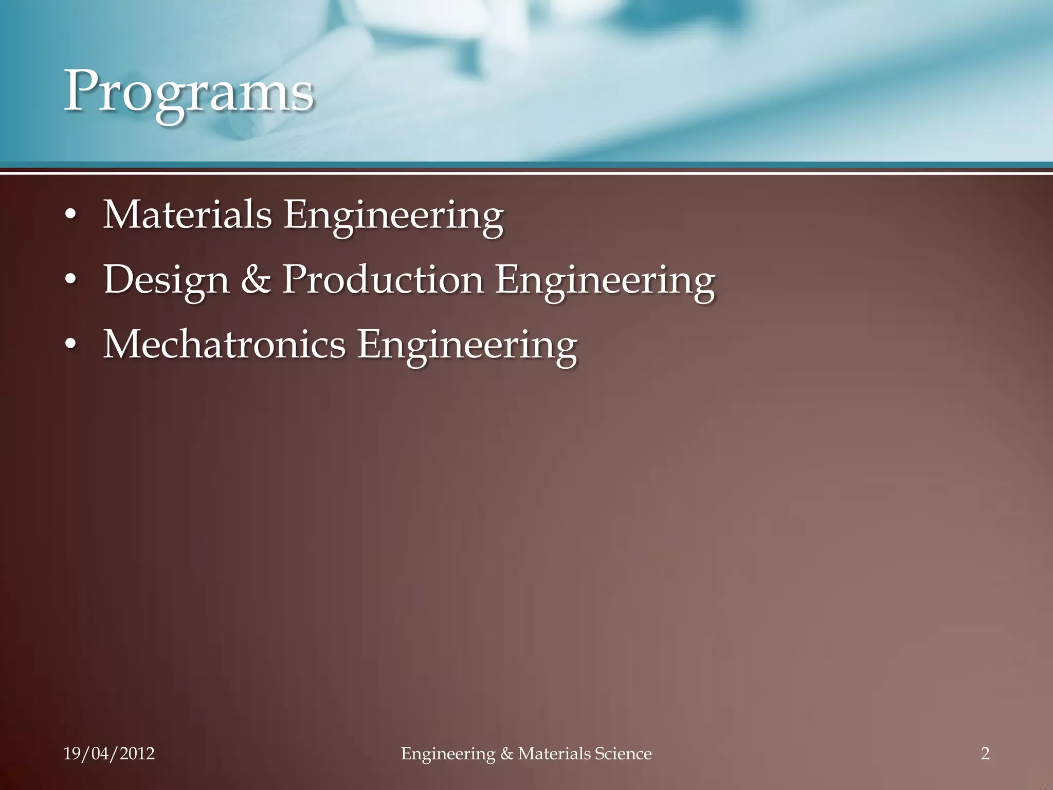 Engineering & Materials Science Orientation | PDF