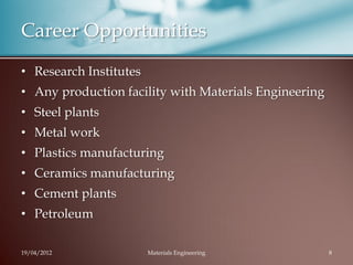 Engineering & Materials Science Orientation | PDF